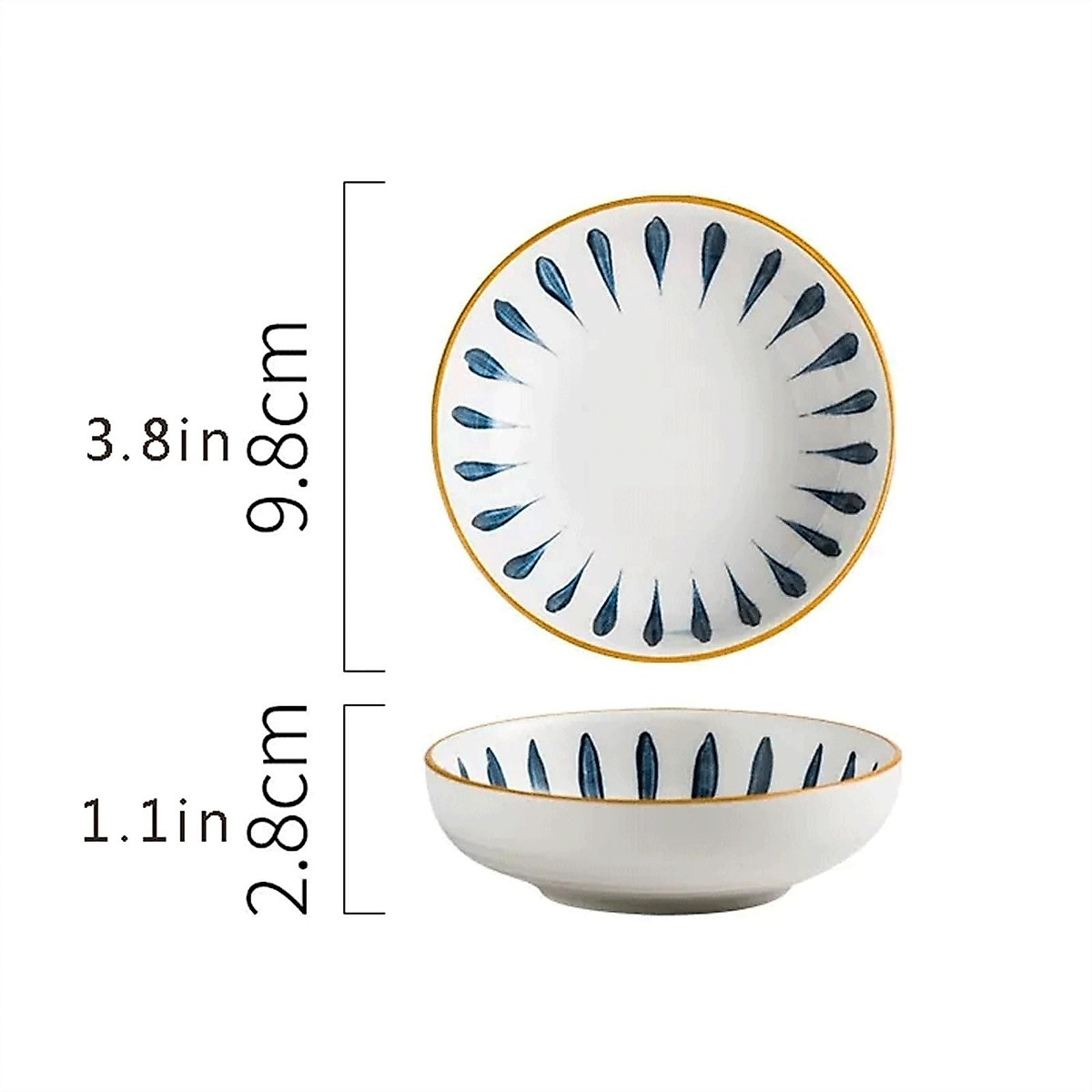 TRESORS Appetizer Plates Snack Bowls Round Soy Sauce Bowl Ceramic Bowl Dipping Bowl Suitable For Side Dishes Dessert Dessert Dipping Bowl Salad Plates Dinner Plates