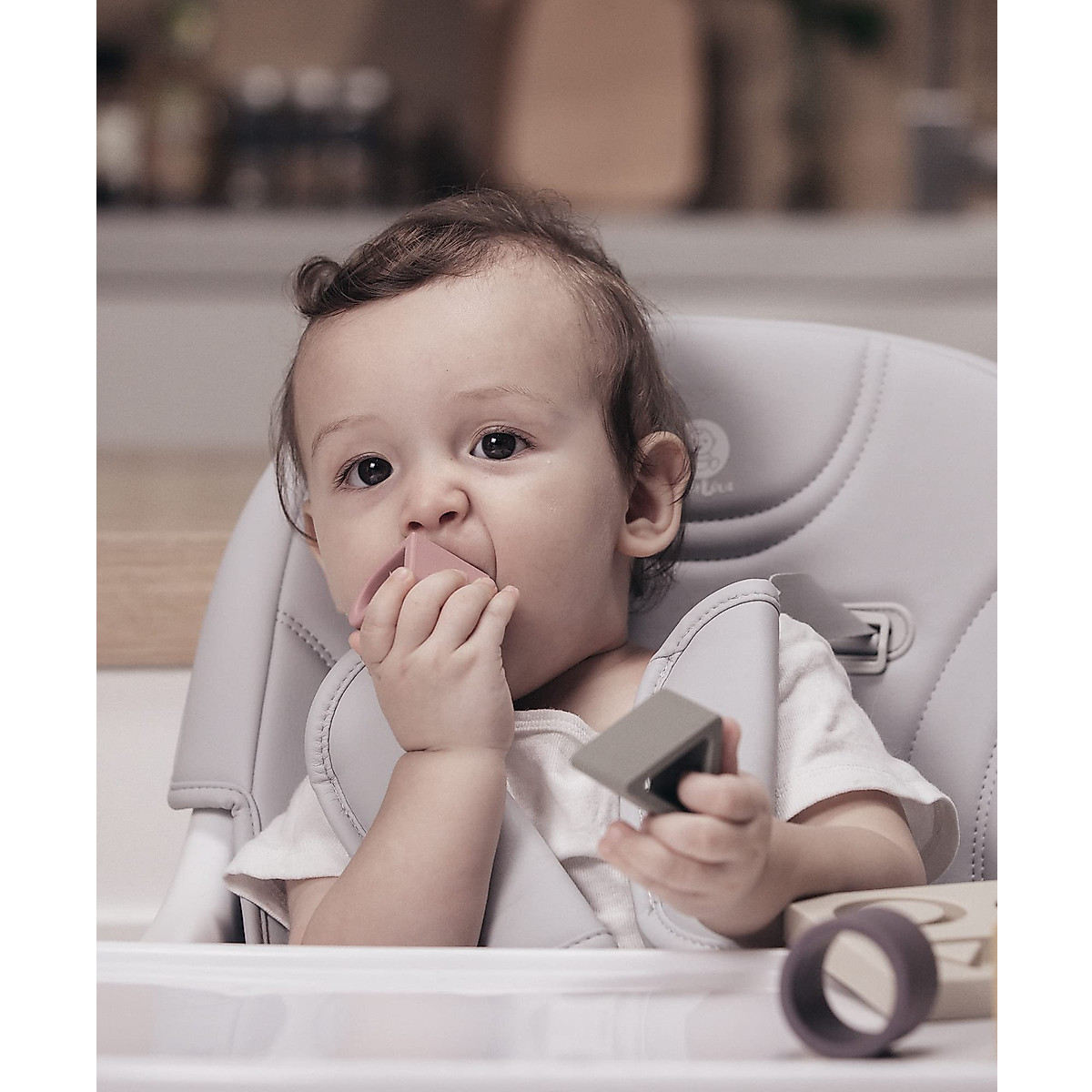 HOFISH Silicone Toys for Toddlers | Baby Stacking Building Blocks | Early Educational Teething Toys with Heart Geometrical Shapes