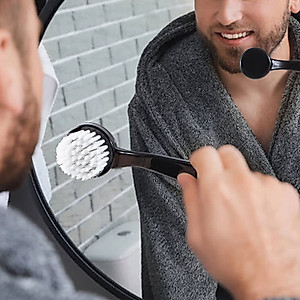 Facial Brush, Raploy 3 Pack Manual Exfoliating Face Brush Facial Cleansing Brush Face Brush Face Scrubber and Face Brush Cleanser Acrylic Handle for Massage Cleansing (Black,Clear,Purple)