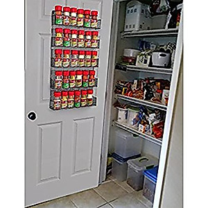 Spice Rack Organizer – Space Saving Wall Mount 5-Tier Wire Shelves for Pantry or Cabinets – Kitchen Organization and Storage by Home-Complete (Black)