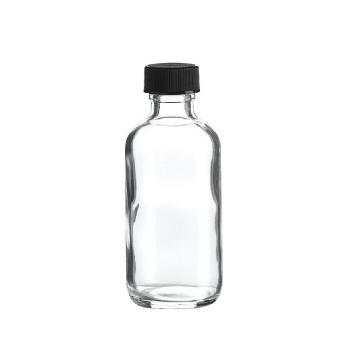 Premium Vials B26-12 Boston Round Glass Bottle with Cap, 2 oz Capacity, Clear (Pack of 12)
