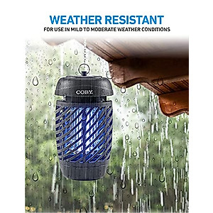 Coby Bug Zapper for Outdoor & Indoor, 10W, Covers 800 Sq. Feet, Non-Toxic, Chemical-Free, Black (CBZ1J6)