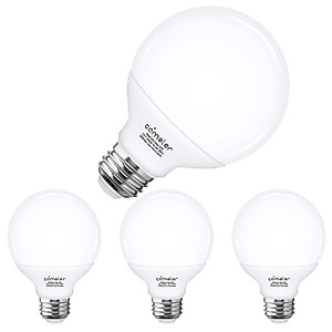 comzler G25 LED Globe Light Bulbs, 80 Watt Equivalent 5000K Daylight Vanity, 900LM LED Bathroom Light Bulbs, E26 Medium Screw Base, Non-dimmable, Pack of 4