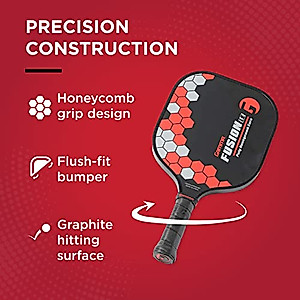 Gamma Sports Pickleball Paddles: Pickleball Rackets - Textured Fiberglass Face - Mens and Womens Pickle Ball Racquet - Indoor and Outdoor Racket: Fusion LE ~8 oz