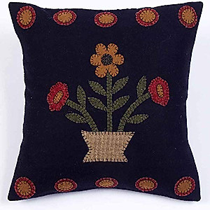 Home Collection by Raghu Blooms Black Pillow, 14" x 14"