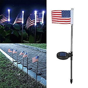Garden Solar Lights Outdoor, 1 Pack Solar American Flag Solar Garden Stake Lights, Outdoor Waterproof Patriotic Lights for 4th of July, Independence Day, Memorial Day, Patio Yard Decoration (1PC)