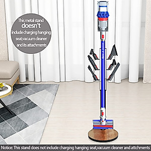 XIGOO Docking Station Holder Freestanding Vacuum Stand Rack Compatible with V15 Detect, V11 V10 V8 V7 V6 Cordless Vacuum Cleaners, Floor Docking Station Metal Organizer Bracket with 6 Hooks