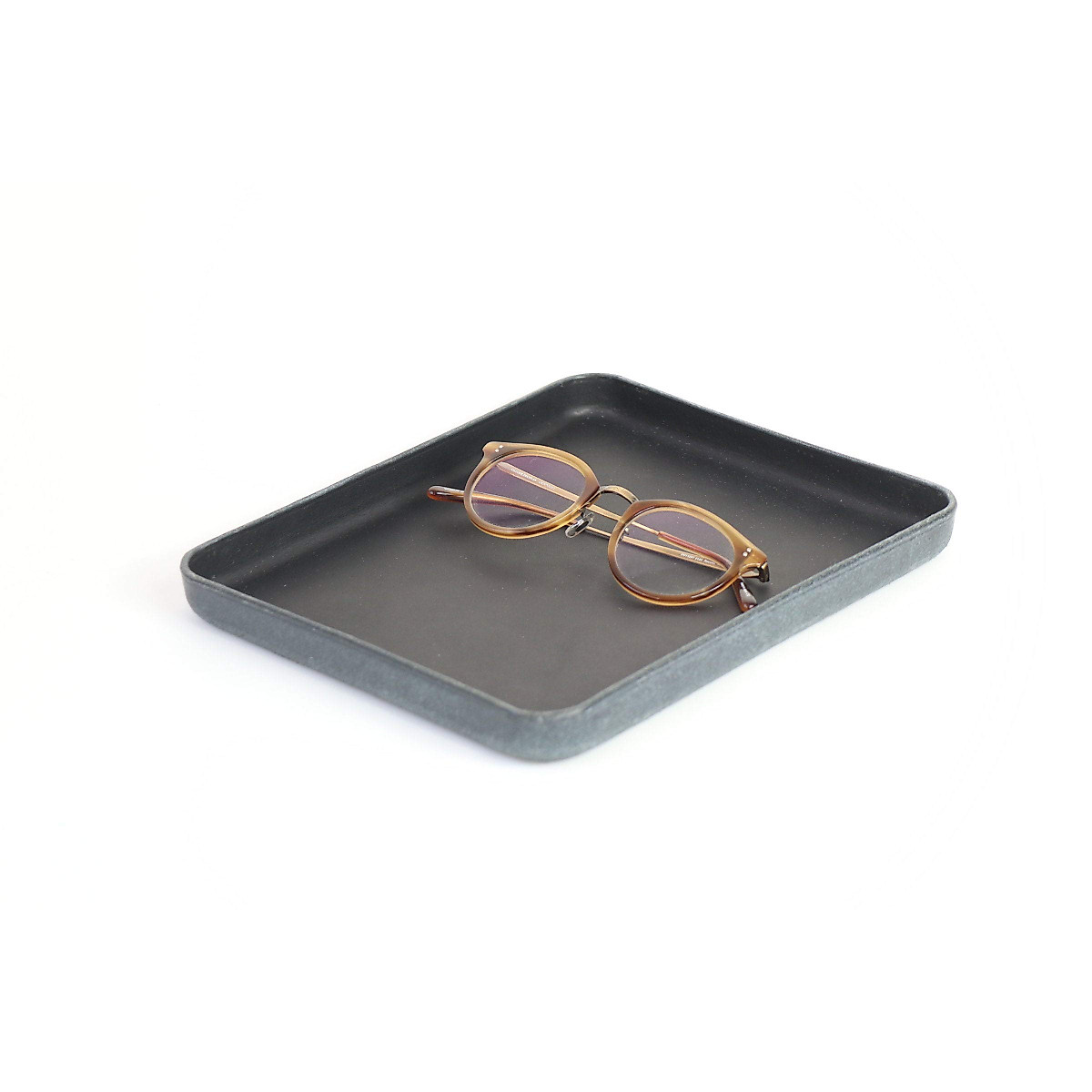 Molded Leather Valet Tray Large Perfect for storing daily essentials in modern space.