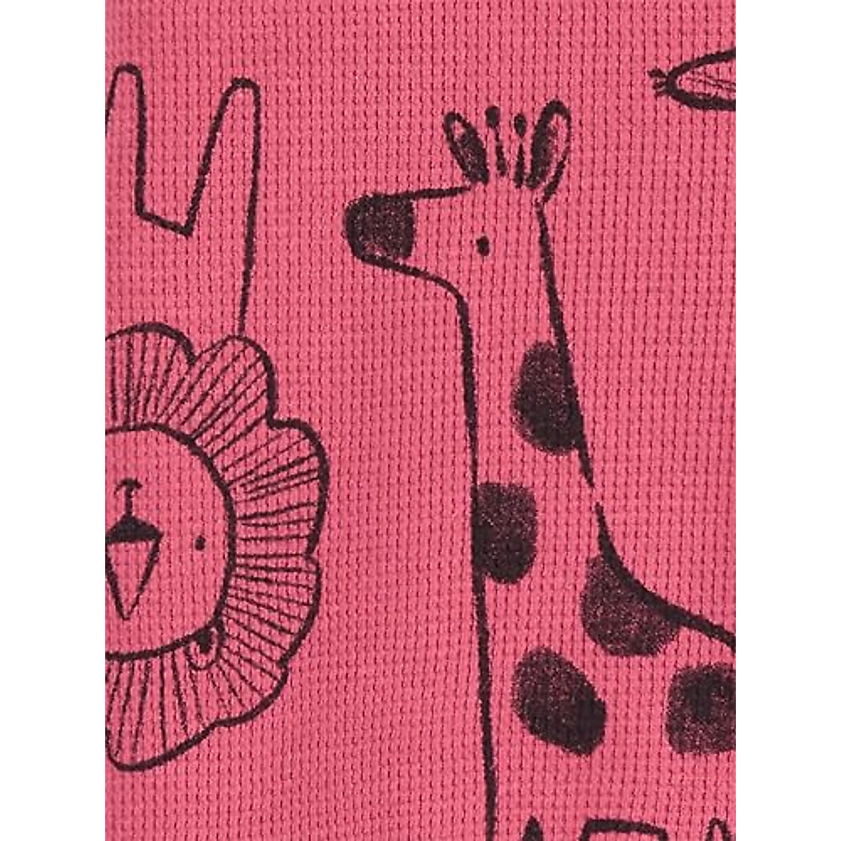 Simple Joys by Carter's Baby Girls' 2-Way Zip Thermal Footed Sleep and Play, Pack of 2, Dark Rose Forest Animals/Grey Strawberries, 3-6 Months