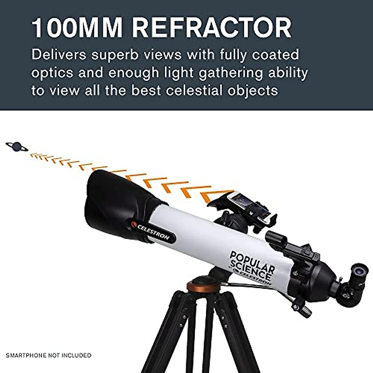 Popular Science StarSense Explorer DX 100AZ Smartphone App-Enabled Telescope – Works with StarSense App to Help You Find Stars, Planets & More – iPhone/Android Compatible