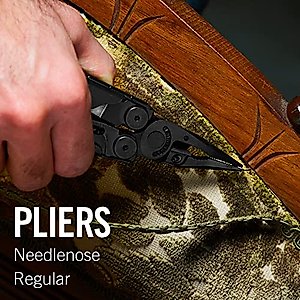 LEATHERMAN, Wave Plus Multitool with Premium Replaceable Wire Cutters, Spring-Action Scissors and Molle Black Sheath, Black