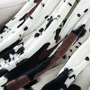 Bytide Cow Printed Cowhide Soft Fuzzy Faux Fur Black and White Double Sides Print Throw Blanket 60" x 80", Couch Cover Lightweight Fluffy Cozy Plush Blankets for Sofa Chair Bed Home Décor