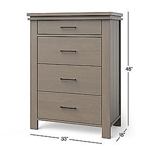 Child Craft Denman 4 Drawer Chest, Storage for Nursery or Kids Room (Crescent Gray)