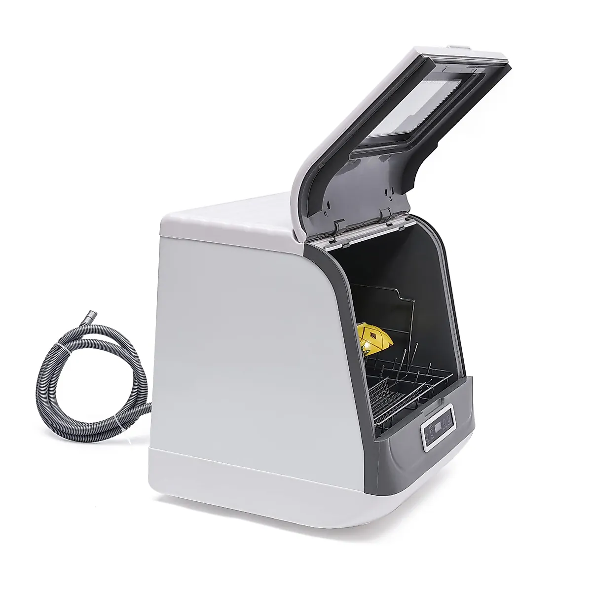 White Countertop Dishwasher Portable Kitchen Mini Dishwasher No Installation Dish Washer 1200W Smart Dish Washing Machine Home for Apartments Dorms RV