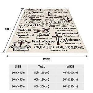 AJIIUSV Christian Gifts for Men Women, Christian Blanket Fathers Day Blankets for Dad Grandpa Uncle Gifts Birthday Gifts for Women Men Religious Gifts Blanket Bible Verse Inspirational Gifts 50"x60"