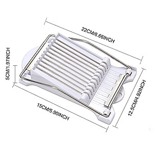 Slicer,Multipurpose Luncheon Meat Slicer,Stainless Steel Wire Egg Slicer,Cuts 10 Slices For fruit,Onions,Soft Food and Ham (White)