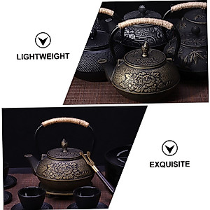 LINKANRUO Boil Teapot Coffee Percolator Stovetop Espresso Stovetop Coffee Espresso Machine Japanese Tea Pot Whistling Coffee Pot Filter Teapot Strainer Exquisite Cast Iron Teapot Tea Kettle Teapots