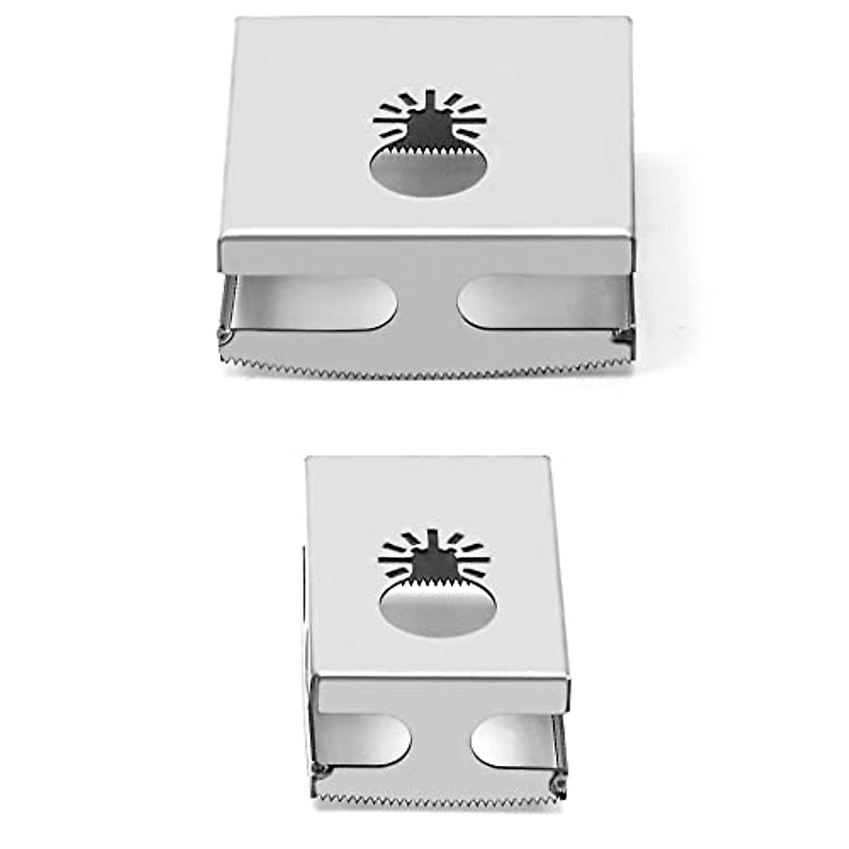 QWORK Square Slot Cutter, 2 Pcs Steel Sleeve Slotting Knife Square Rectangular Milling Cutter Engraving, One Step Hole Cutting Tool for Carving Milling Sheetrock/Wood/Drywall/Voltage Box