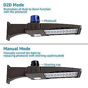 LEONLITE Wall Mounted LED Parking Lot Light, 150W(450W Eqv.) Dusk to Dawn Commercial Shoebox Lights, IP65 Street Lighting Fixture, 5000K Daylight