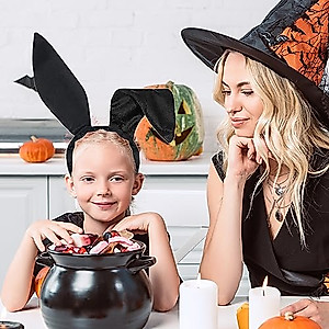 Gaoikerr Halloween Bunny Costume Set Black Bunny Ears and Tail Halloween Bunny Accessories for Halloween Cosplay Party