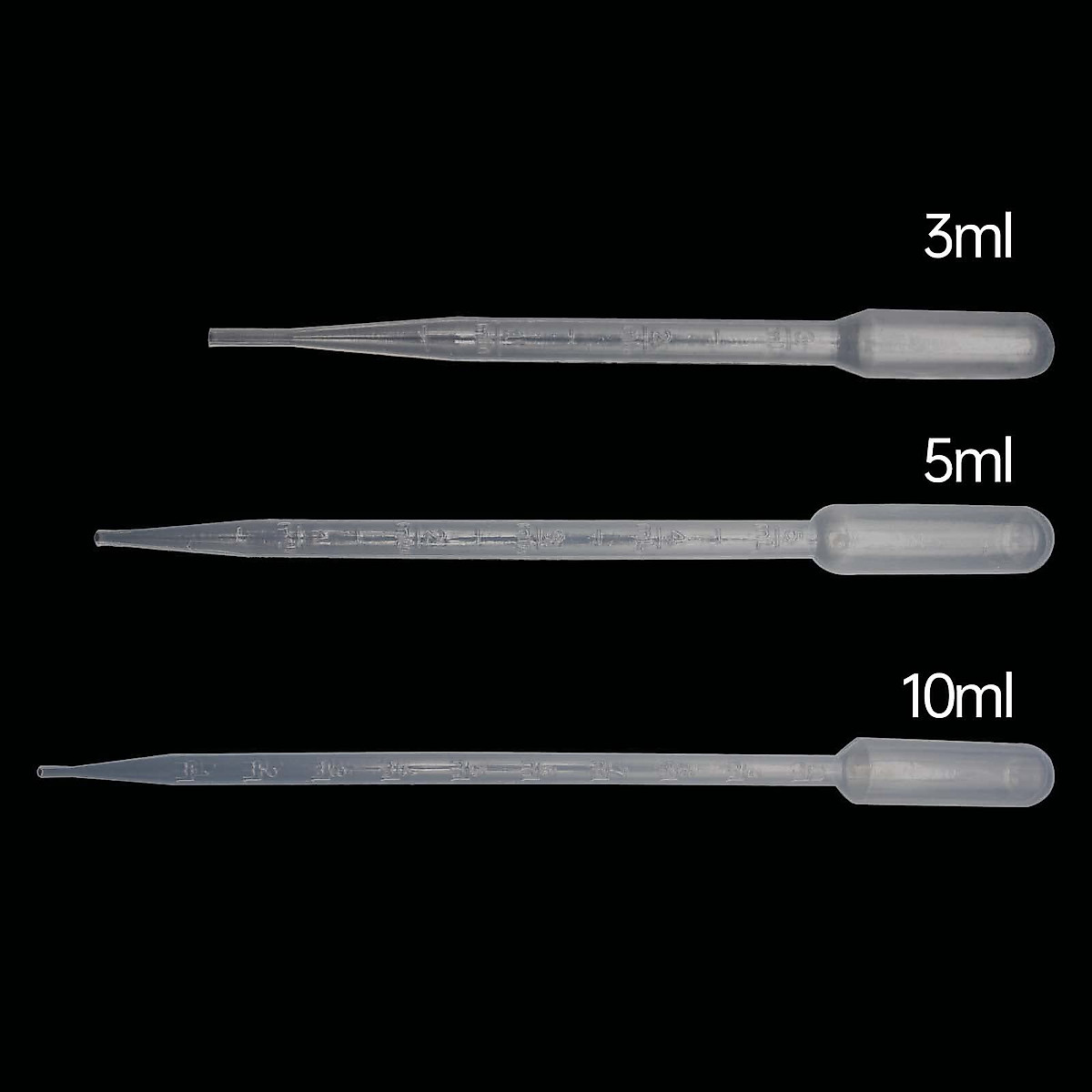 3ml Transfer Pipettes, 100PCS Plastic Disposable Transfer Pipettes Liquid Dropper Plastic Calibrated Dropper Pipetting Clear White