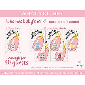 Party Hearty Baby Shower Games for Girl, 40 Emoji Scratch Off Lottery Tickets, Baby Games Ideas, Scratch Off Game, Pink