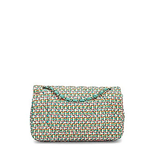 CHANEL, Pre-Loved Multicolor Woven Classic Double Flap Medium, Multi