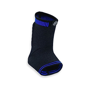 PRO-TEC ATHLETICS Achilles Sleeve with dual gel compression strips, Black/Blue, Medium (3707F)
