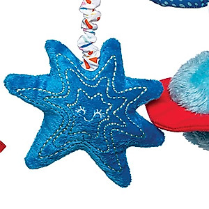 Manhattan Toy Space Themed Rocket Soft Baby Travel Spiral with Baby-Safe Mirror, Elastic Pull Cord & Rattle Chime