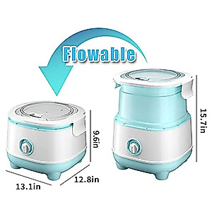 Foldable Portable Mini Washing Machine and Dryer, 10 Min Fast Washer and 3 Min Rotate Drying, 6.6 Lb Capacity Save Water and Energy,Green