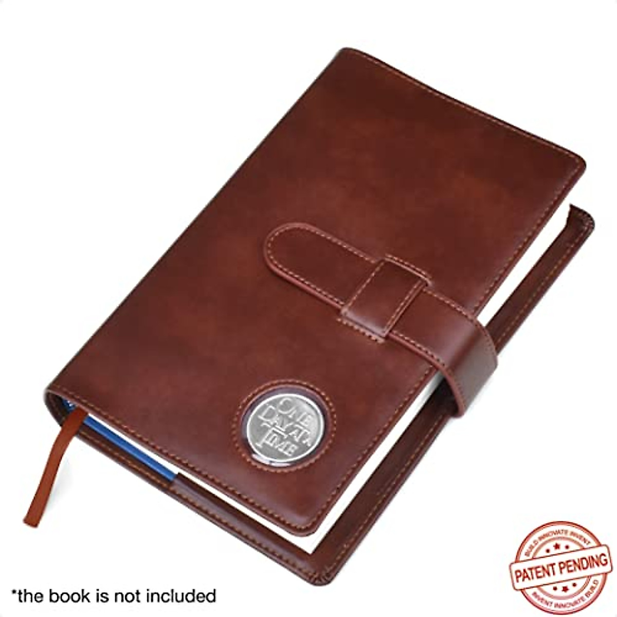 Single AA Big Book Cover | Medallion Holder | by Galileo | Perfect Gift | Alcoholics Anonymous (Plain/Coin Pocket/Brown)