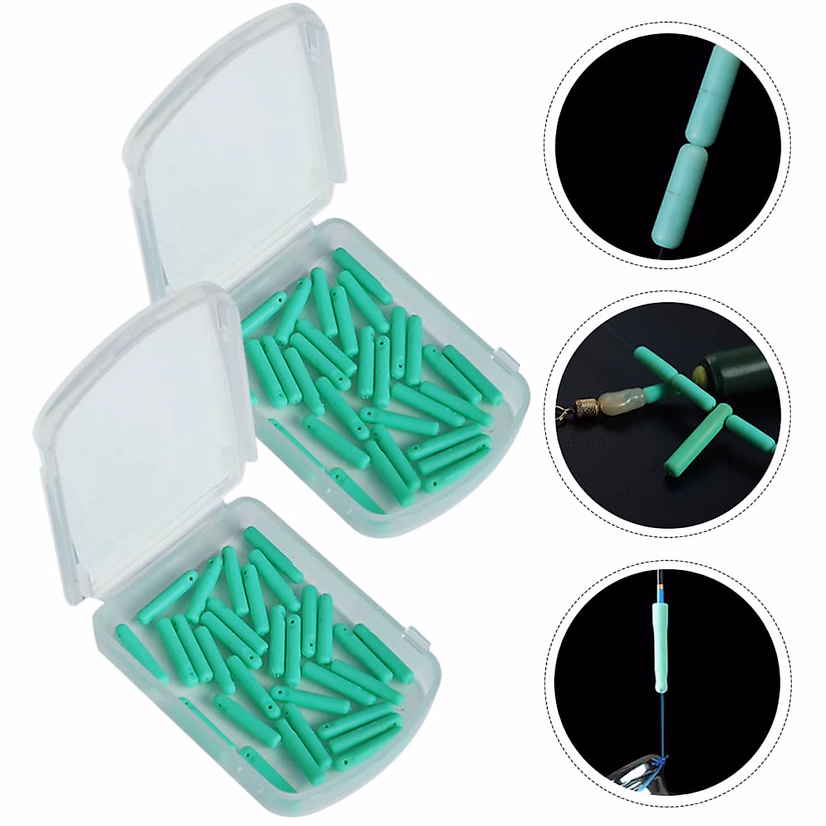 INOOMP 2 Boxes of 60Pcs Fishing Bobber Stopper Fishing Connector Fishing Tackles