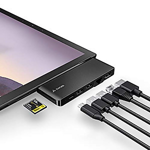 Juiced Systems ZipHUB | Surface Pro 7 Multiport Adapter | USB 3.0 | Ethernet | SD Memory | USB-C Data (ZipHUB)