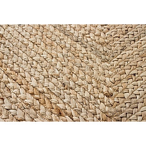 knight fury Scalloped Natural Jute Area Rug, Hand Woven Classic Rug Kitchen Rugs, Rugs for Living & Bedroom (2x3 ft)