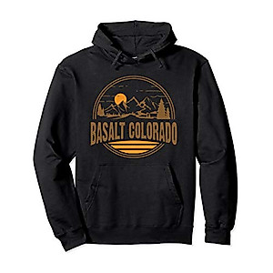 Vintage Basalt, Colorado Mountain Hiking Souvenir Print Pullover Hoodie