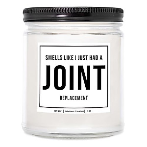 YouNique Designs Joint Replacement Candle - Hip Surgery Gifts, After Knee Surgery Gifts for Women, Knee Replacement Gifts, Hip Replacement Gifts, Knee Surgery Recovery Gifts (Mahogany Teakwood)