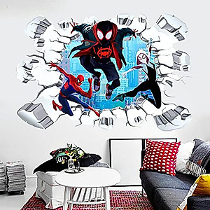 CATCOQ Superhero Wall Stickers DIY Removable Cartoon Wall Decals Decoration Boys Bedroom Living Room for Kids Nursery