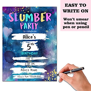 Slumber Party Invitation Cards, Pajamas Birthday Party Invitation, Kids Party Celebration, 20 Cards With 20 Envelopes – (shuiyi01)