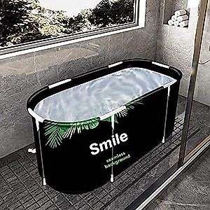 Foldable Bathtub Portable Soaking Bath Tub,Eco-Friendly Bathing Tub for Shower Stall,Thickening with Thermal Foam to Keep Temperature (XL Green Tree)