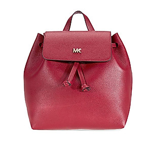 Michael Kors Junie Medium Pebbled Leather Backpack - Maroon