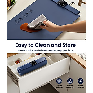 Relixcozy Food Warming Mat for Food, Electric Warming Tray with 5 Temp-Settings to Keep Food Warm at Party, Foldable Heating Pad for Food – Easy Storage, Silicone Food Warming Pad, Easy to Clean