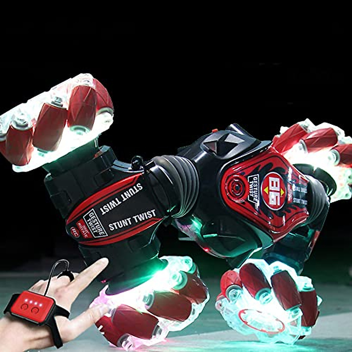 HDZXC All-Terrain RC Stunt Car,Remote Control Car,Deformable Off Road Truck,360 ° Flips Twisting Climbing Vehicle,Double Sided Rotating Race Car with Lights,for Kids