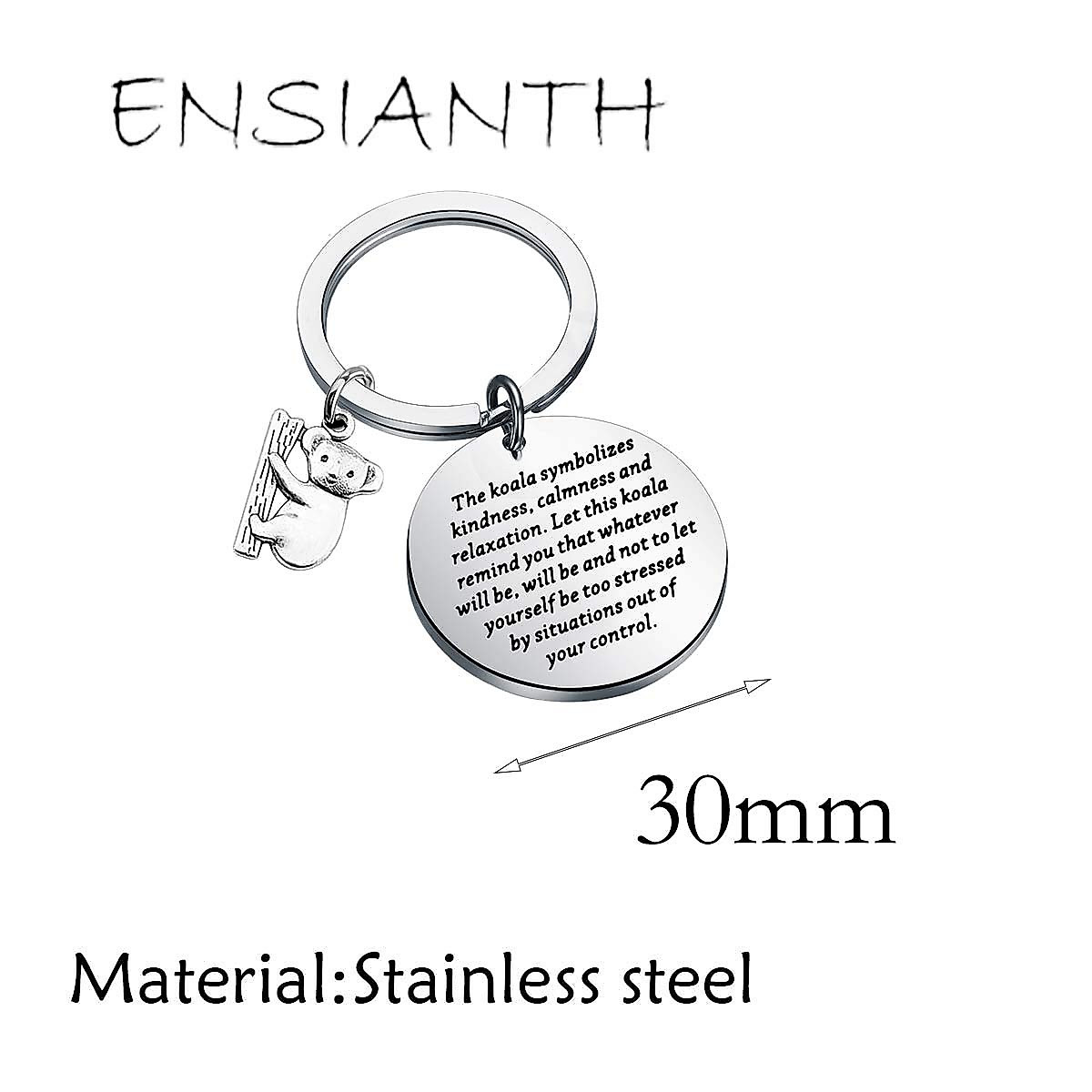 ENSIANTH Koala Keychain Koala Bear Gift Koala Lover Gift Inspiration Gift for Friend Koala Bear Charm Jewelry(Koala Keychain)