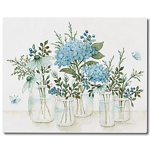 CounterArt Mason Jars & Florals 3mm Heat Tolerant Tempered Glass Cutting Board 15” x 12” Manufactured in the USA Dishwasher Safe