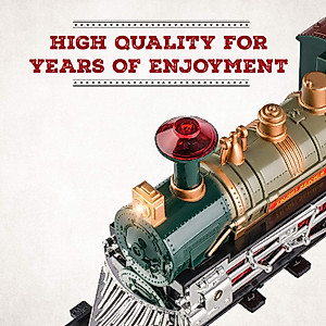 Kids Train Set - Electric Train Set for Boys 3-5 w/Lights & Sound, Train Toy Railway Kits Gift Toy w/Steam Locomotive Engine, 4 Horses & Tracks, for 4-7