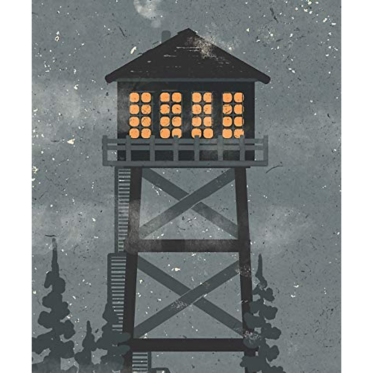 Forest Wilderness Art Print - 18 x 24 Nature Woods Trees Landscape Unframed Artwork Night Sky Lookout Tower Crescent Moon Outdoor Inspiration Poster Calming Peaceful National Park Decor
