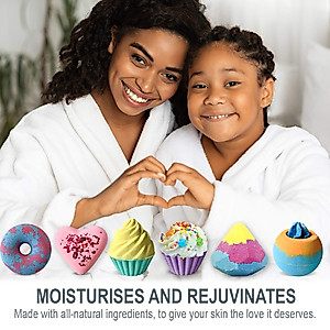 Bath Bombs Gift Set - Birthday Bath Bombs for girls, 6 Aromatherapy Natural Bath bombs with Organic Ingredients, Skin Moisturizing Bubble Bath Fizzy, Gentle for Kids, Bath bombs for Women Relaxing