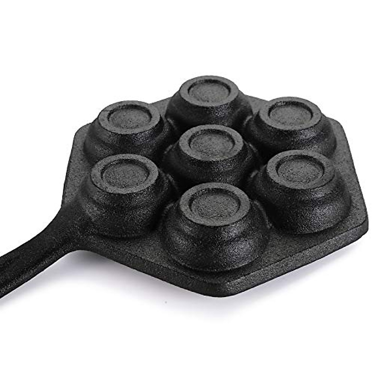 WUWEOT Nonstick Aebleskiver Pan, Cast Iron Takoyaki Griddle Stuffed Pancake Maker for Making Munk, Pancake Balls, Poffertjes, Puffs, Takoyaki, Banh Khot, Thai Kanom Krok (Dark Gray)