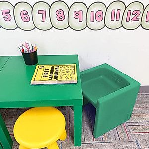 Children's Factory 3-in-1 Cube Chair for Kids, Flexible Seating Classroom Furniture, 1-Pack, Green