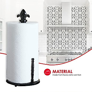 Home Basics PH44395 Cast Iron Fleur De Lis Paper Towel